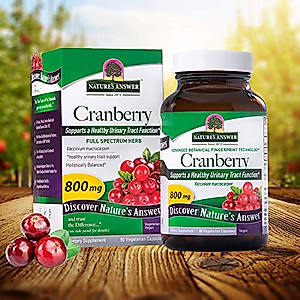 Nature's Answer Cranberry Fruit Vegetarian Capsules, 90-Count | Promotes Urinary Tract Support | Healthy Bladder Function | Natural Detoxifier