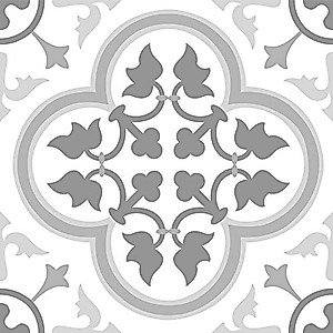 FloorPops FP2953 Remy Peel & Stick Floor Tiles, Grey & FP2948 Altair Peel & Stick Floor Tiles, Black