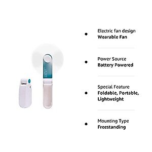 Supabear Personal Handheld Fan, Mini Portable Pocket Fan, Small Travel Eyelash Fans USB Rechargeable for Home Sports Outdoor Travel, 2 Speed Powerful Wind (Turquoise)