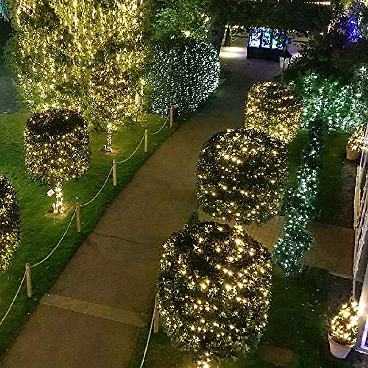 ER CHEN Dimmable LED String Lights Plug in, 66ft 200 LED Waterproof Fairy Lights with Remote, Indoor/Outdoor Copper Wire Christmas Lights for Bedroom, Patio, Garden, Yard (Green Wire, Warm White)