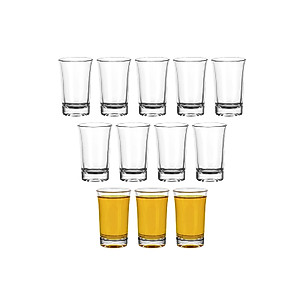 Ader Products Clear Shot Glasses - Set of 12-1.5 Ounce - Heavy Base Round Shooter Glass Set
