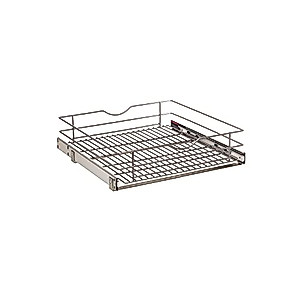 Knape & Vogt Simply Put 20.5-in W x 5.7-in H Metal 1-Tier Pull Out Cabinet Basket, 20 Inch, Frosted Nickel