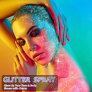 Silver Body Glitter Spray, Gold Glitter Spray for Hair and Body Glitter Makeup, Extra Fine Hair Glitter for Rave Nail Christmas Craft Clothes