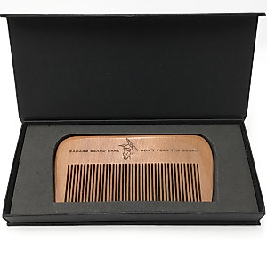 Badass Beard Care Wood Beard Comb for Men - Fine Tooth, Anti-Static