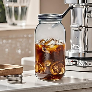 Ltzmcmy 64 oz Mason Jars Wide Mouth,3 Pack Large Half Gallon Mason Jar with Airtight Lids,Air Tight Glass Pickling Jars for Canning,Fermenting,Food Storage