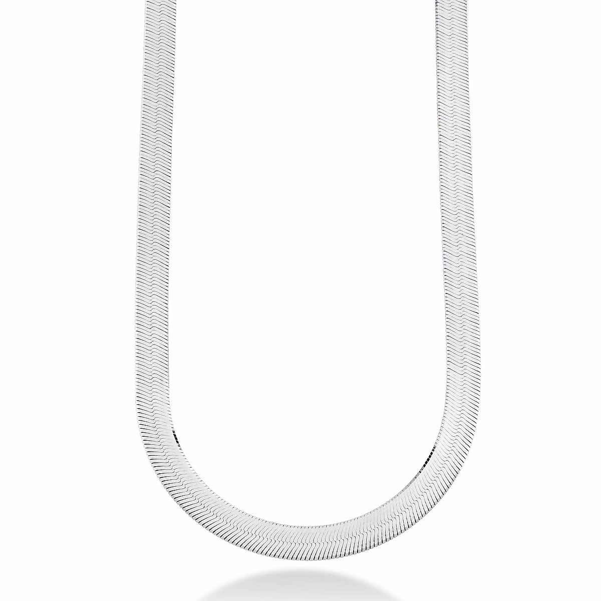 Miabella Solid 925 Sterling Silver Italian 10mm Flat Herringbone Chain Necklace for Women, Made in Italy (Length 20 Inches)