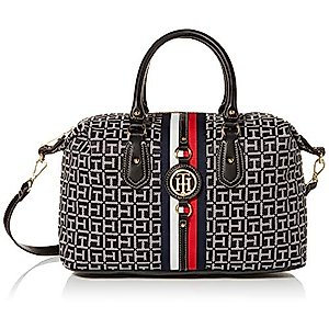 Tommy Hilfiger Jaden Satchel Crossbody Bag, Black/White