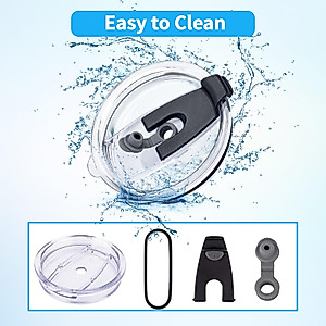 MEZMUT 20oz Tumbler Replacement Lids, 2 Pack Tumbler Lid Replacement Spill Proof Splash Resistant Lids, Coffee Mug Covers Replacement Lid for Mouth Stainless Steel Tumblers Cup(Black)