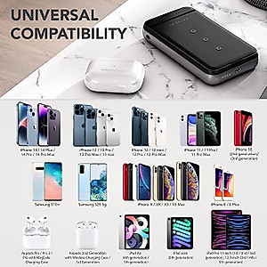 Satechi Duo Wireless Charger Stand & 10000 mah Power Bank – Portable Charger Power Bank – 3 in 1 Wireless Charging Stand – For iPhones 14/13/12/11/X/8, AirPods Pro & AirPods Gen 3/2, M2/M1 iPad & more
