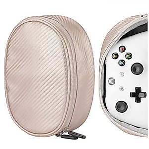 GEEKRIA Gaming Controllers Case Compatible with PlayStation 5, PS5, PS4, Dual Sense Edge, Series x, Google Stadia, Cyberpunk Xbox Luna Wireless Controllers Travel Bag Portable Protector (Gold)
