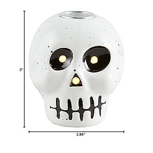 Mud Pie Led Taper Holder, Skeleton, 2.86" Dia x 3" H