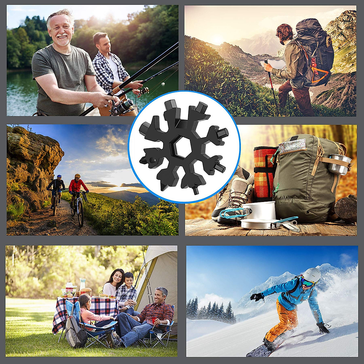 Universal Socket Wrench 7-19mm 19-in-1 Snowflake Standard Multitool Ratchet Power Drill Adapter Grip Socket Gifts for Father/Dad, Husband, Boyfriend, Him Guys Women Handyman DIY Gadgets Tool Set 3 PCS