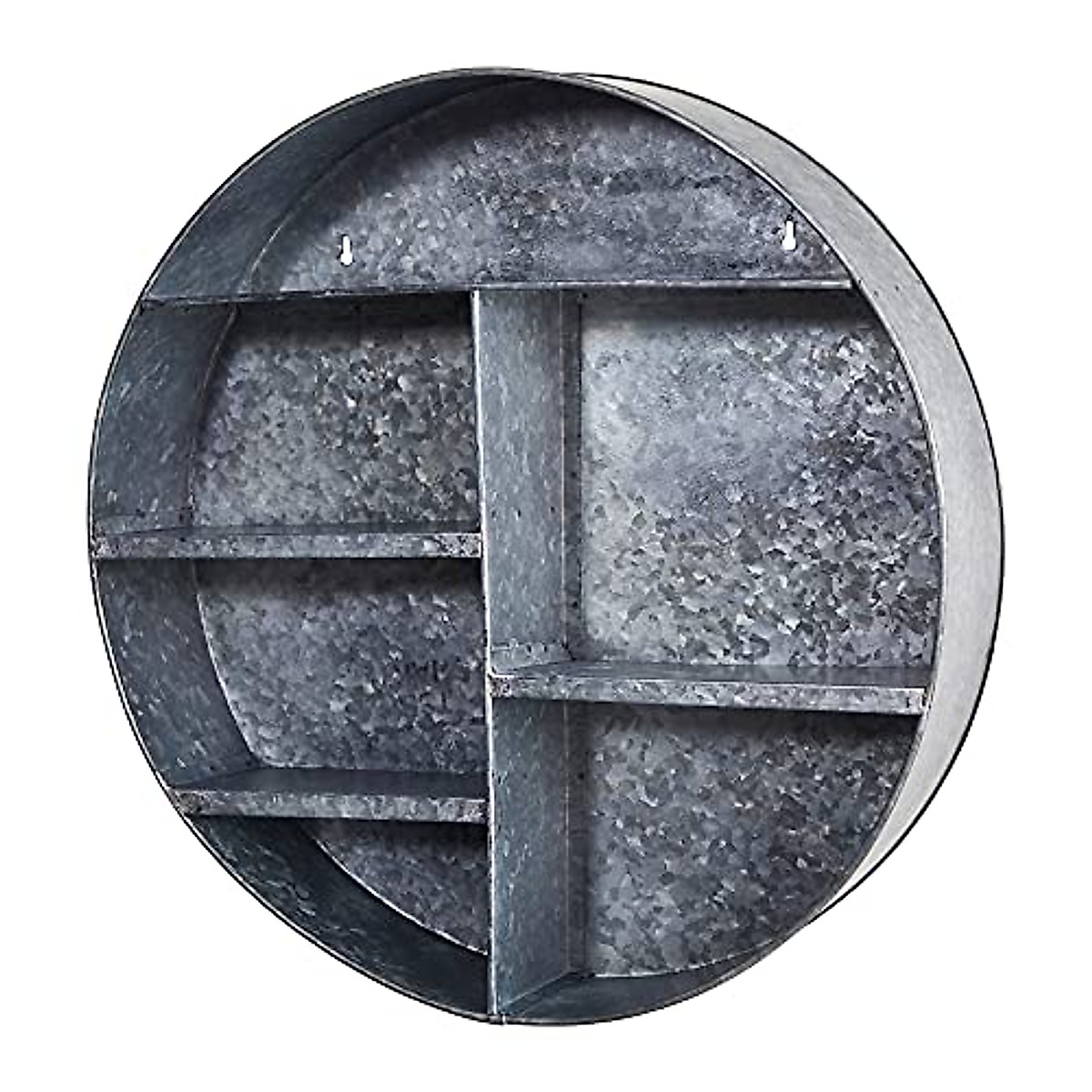 Nearly Natural 18in. Galvanized Circular Metal Wall Mounted Shelf with Four Tier Shelves