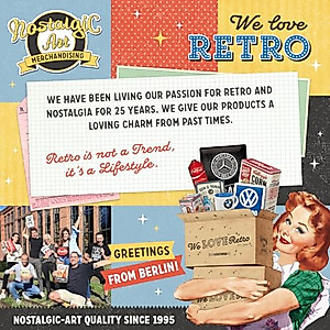 Nostalgic-Art Retro storage tin box flat, 84.5 oz, Cookies 'n' Biscuits – Gift idea for the kitchen, metal can with lid, vintage design