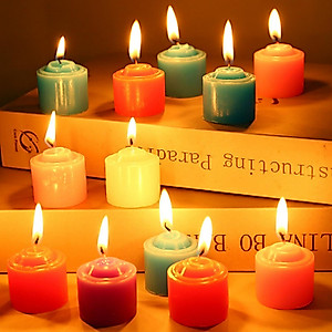 Tea Candles Round Romantic Candle Tealight Small Sweet Wedding Party 12 Pack Home 2-2.5 Hours Burn Time Votive Parties Bulk Birthday Halloween Emergency Family Dinner Hotel Ktv Bar (Blue)