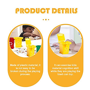TEHAUX 8pcs Mini Trash Can Trash Can Child Toy Kid Garbage Can Toys Small Garbage Can Toys Garbage Can Kid Toy Children’s Toys Kids Toys Classification Bucket Pulley Clamshell Plastic