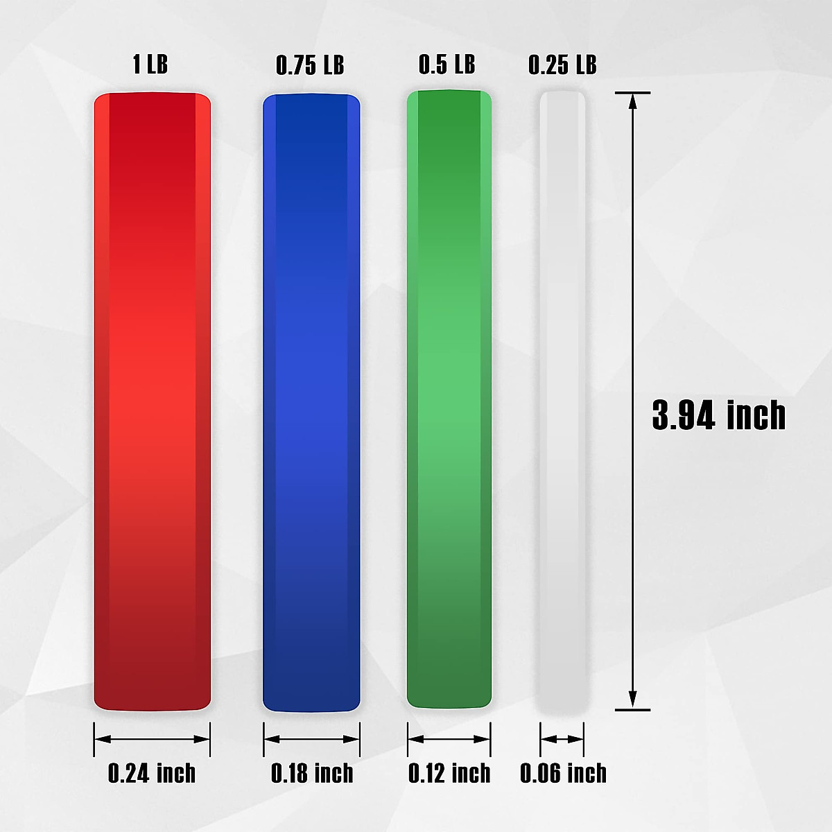 EVERYMATE Fractional Weight Plates Set of 8 Micro Plate Pair 0.25LB 0.5LB 0.75LB 1 LB for Olympic Barbells Strength Training