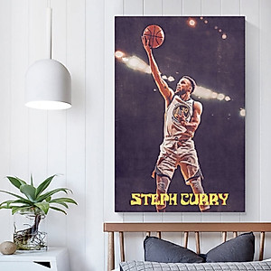 SRN Steph Curry Goal Poster Decorative Painting Canvas Wall Art Living Room Posters Bedroom Painting 12x18inch(30x45cm)