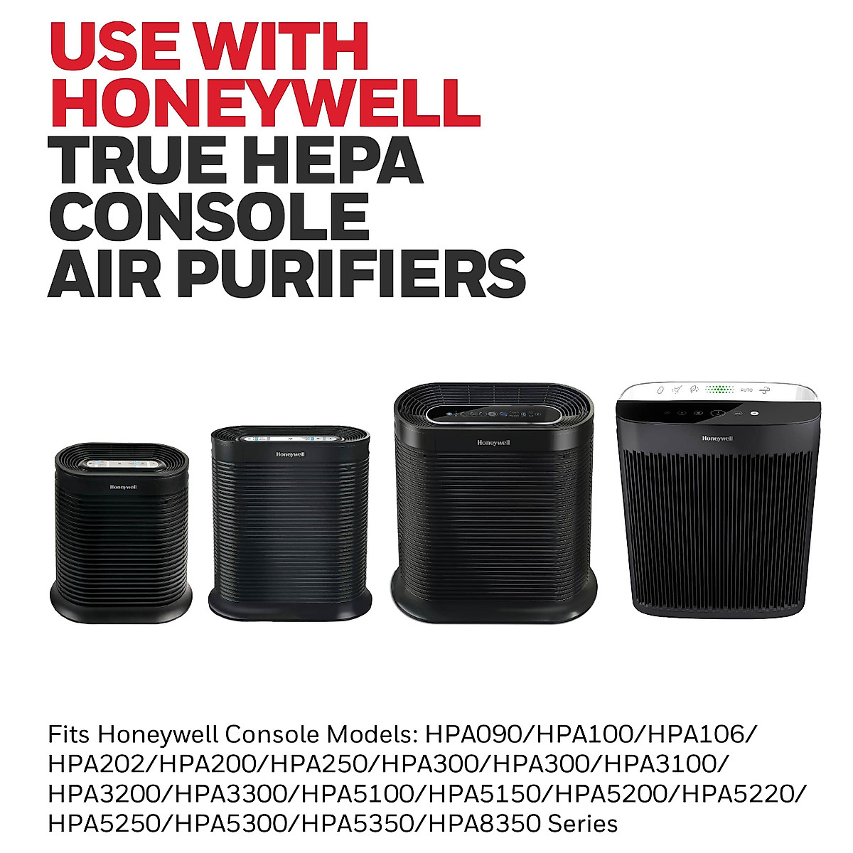 Honeywell HEPA Air Purifier Filter R, 1-Pack for HPA 100/200/300 and 5000 Series - Airborne Allergen Air Filter Targets Wildfire/Smoke, Pollen, Pet Dander, and Dust