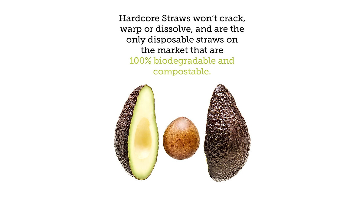 Hardcore Avocado Straws - Eco-Friendly & Biodegradable
