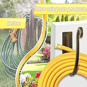 JUNSHUO Hose Holder Wall Mount （Metal/8-Inch） Heavy-Duty Garden Hose Hanger Outdoor, Hand-Forged Hose Rack Mount