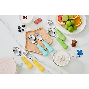 ANNOVA Kids Silverware 6 Pieces Set Children's Flatware - Stainless Steel Cutlery - 3 x Safe Forks, 3 x Dinner Spoons - Toddler Utensils Without Knives for Lunch Box BPA Free (Mix)