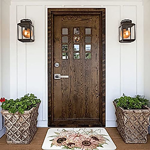 DADABULIU Bath Mat for Bathroom Pumpkin Pink Sunflower Farmhouse Rugs Shower Mats Memory Foam Rug Non Slip Tub Floor Small Soft Thick Light Absorbent Washable for Home Hotel Decor 15.7 X 23.6 Inch