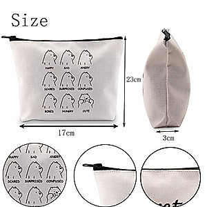 POFULL Ice Bear Moods Gift Bare Bears Lover Gift Animal Bear Cosmetic Bag Polar Bear Gift (HAPPY SAD ANGRY bag)