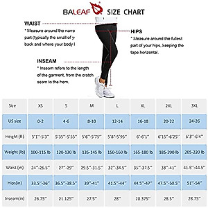 BALEAF Women's Fleece Lined Water Resistant Legging High Waisted Thermal Winter Hiking Running Pants Pockets Black X-Large