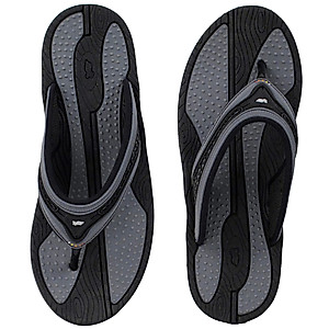 Gold Pigeon Shoes GP Signature Sports Flip-Flops: 8508 Black Grey, Women Size 7-7.5 & Men Size 6.5-7 (8508-blk-38)