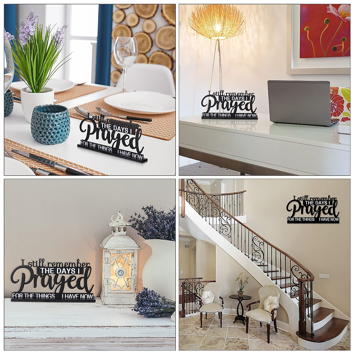 I Still Remember the Days I Prayed Sign Inspirational Table Blessed Signs Motivational Decor Farmhouse Table Home Centerpieces Faith Wooden Shelf Sign for Living Room Office (Classic Style)