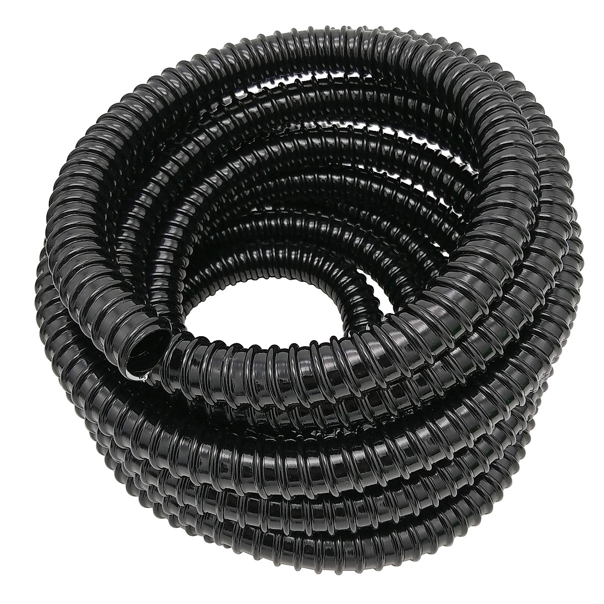 NBLYD 1 Inch ID Corrugated Pond Tubing Aquarium Hose Waterfall Pond Hose PVC Tubing 20 Feet, Black
