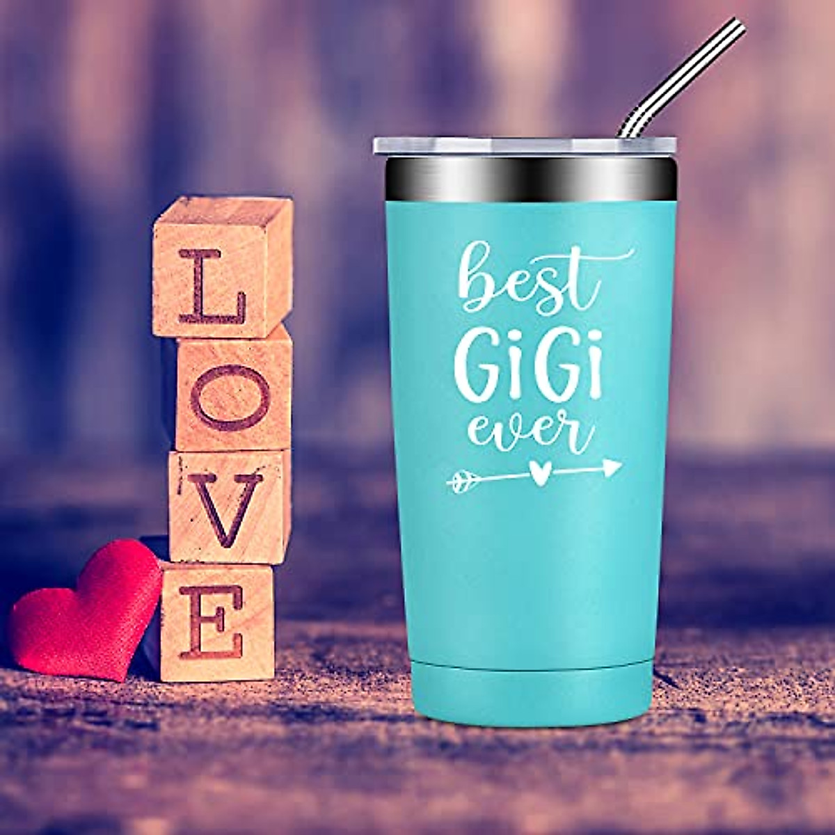 Fufandi Best Gigi Ever - Gigi Gifts for Grandma - Funny Christmas Gifts for New Grandma, Nana, Soon To Be Gigi, World's Best Gigi Tumbler Cup (20oz, Mint)