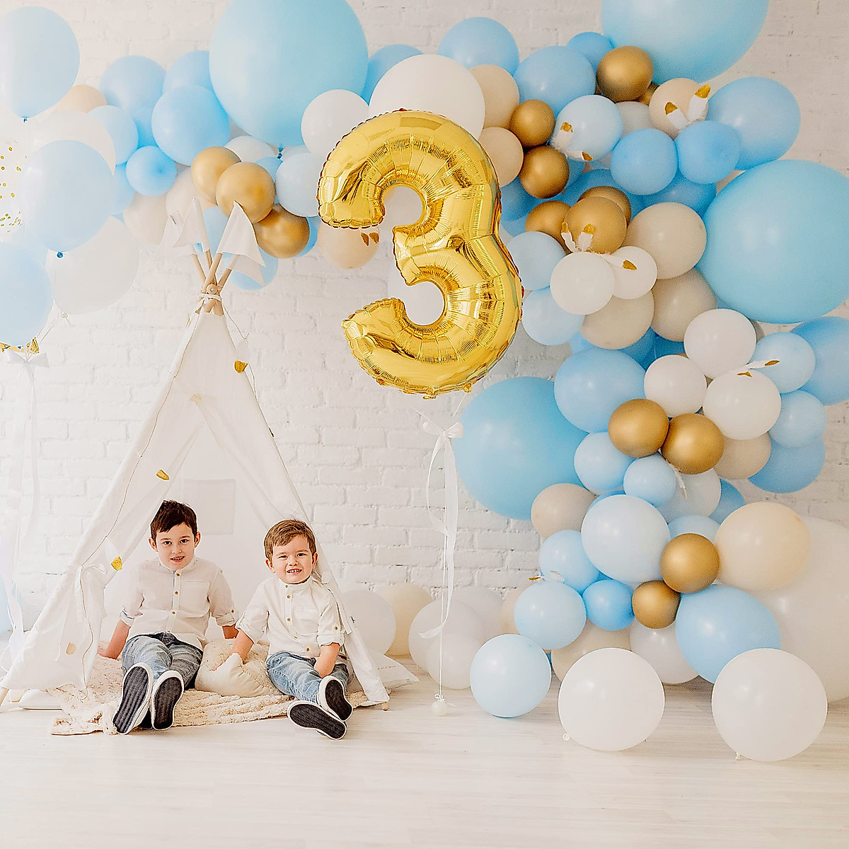 White Balloon Garland Arch Kit 100 Pack 18/12/10/5 Inch Matte White Latex Balloons Different Sizes Party Balloon for Baby Shower Wedding Engagement Christmas Graduation Birthday Party Decorations