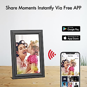 Mvgges 10.1 Inch Digital Picture Frame, Smart WiFi Digital Photo Frame, 16GB Storage, Auto-Rotate, IPS Touch Screen, Wall-mountable, Share Photos and Videos Instantly via Free App from Anywhere