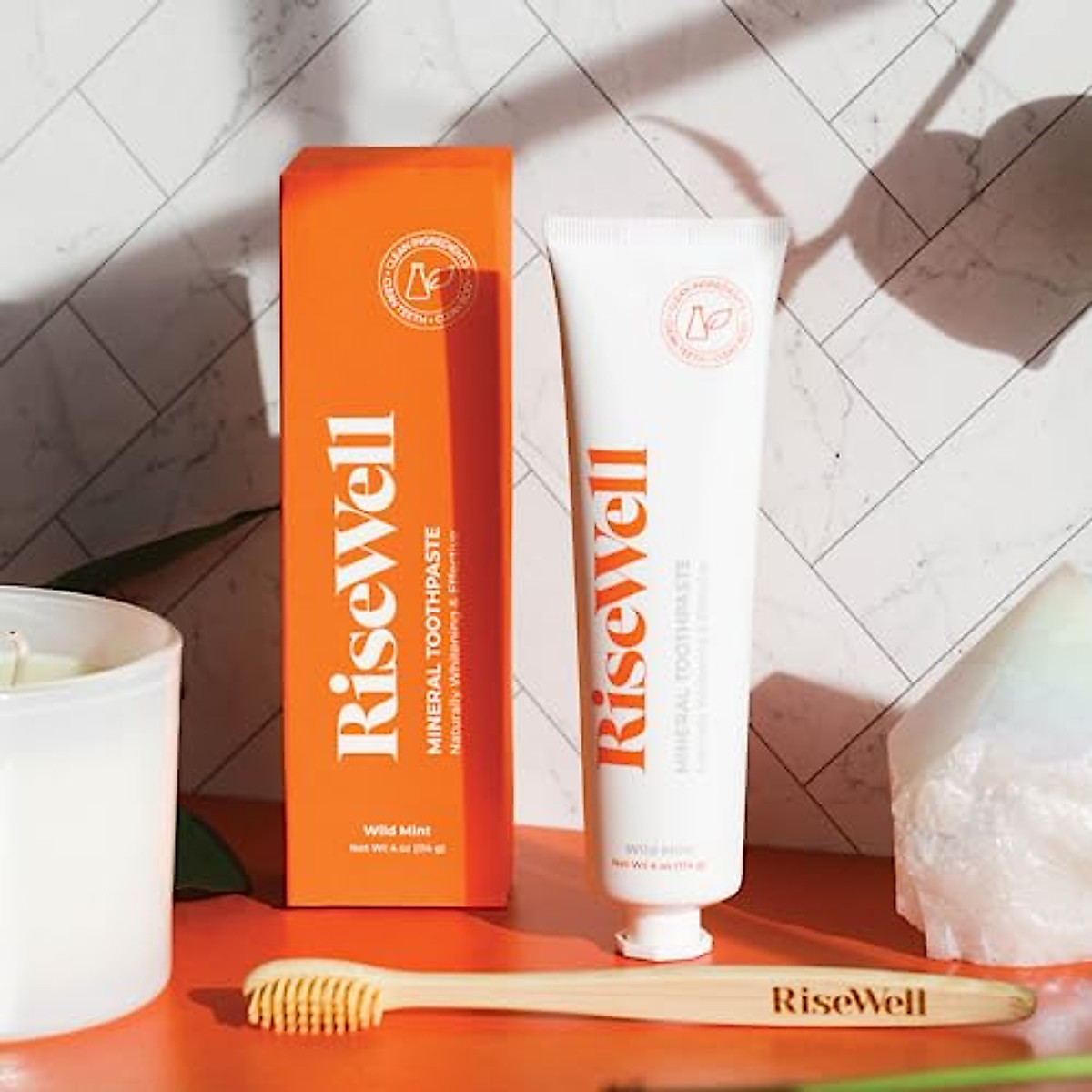 RiseWell Mineral Toothpaste - Natural Hydroxyapatite Toothpaste - Fluoride-Free, SLS-Free, Natural Remineralizing Toothpaste Without SLS - Made by Dentists Toothpaste, Wild Mint 4 Oz