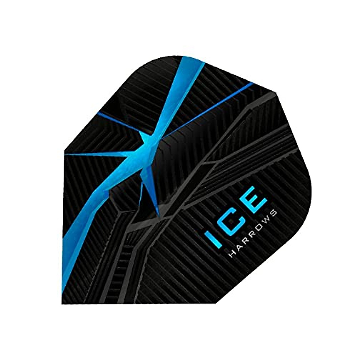 Harrows Ice Recut | 100 Micron Dart Flights, 5 Sets of 3 Flights, Standard No. 6, Aqua Blue