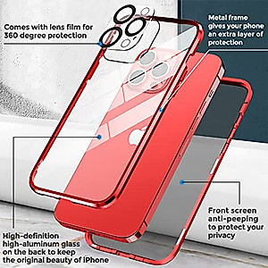 [2023 New Safety Lock+Camera Protector] Magnetic Case for iPhone 12 Pro Max,[100% Screen Sensitivity ][Anti-Peeping Screen Protector] Double Sided 9H Glass Privacy Case for iPhone 12 Pro Max