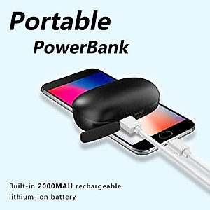 Bluetooth Earphone In-Ear, Wireless Earbuds Touch Control with Microphone, Bluetooth 5.2 Noise Cancelling Headphones, HiFi Stereo, IP67 Waterproof, LED Display Fast Charging Case, for Sport and Work.