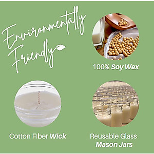 Nika's Home Rosemary Mint Soy Candle 12oz Mason Jar Non-Toxic White Soy Candle Handmade, Long Burning 50-60 Hours Highly Scented All Natural, Clean Burning Large Candle Gift Décor