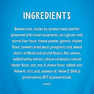 Purina Friskies Made in USA Facilities Cat Treats, Party Mix Lobster & Mac 'N' Cheese Flavors - (6) 6 Oz. Pouches