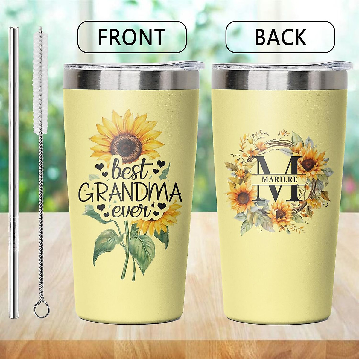 Personalized Nana Tumbler with Grandkids Custom Name Insulated Stainless Steel Tumblers Personalized Coffee Travel Mug Gifts