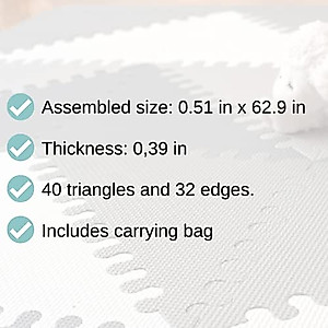 Baby Play Mat Nordic Toddler Puzzle PlayMat 72Pcs 51.2 In x 64 In Foam Floor Mats for Kids and Babies Triangles EVA Foam Interlocking Tiles to assemble different designs Little Fun Soft Non-Toxic Grey