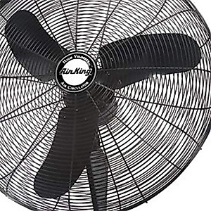 Air King 30 Inch 1/4 Horsepower 3-Speed Indoor Industrial 90-degree Oscillating Steel Wall Mount Fan for Schools, Gyms, Warehouses, and Plants, Black