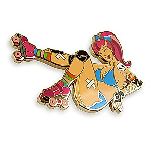 Pinsanity Roller Derby Pin Up Girl Enamel Lapel Pin