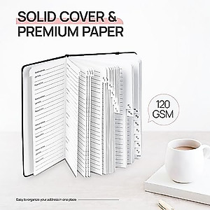 Stilip Password Book with Alphabetical Tabs - Upgraded Hardcover Password Keeper with PU,Perfect for Record Organize Your Passwords - Rose Gold