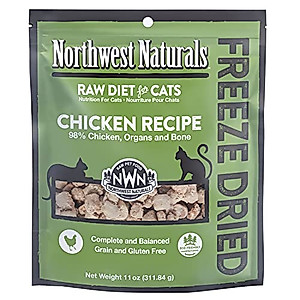 Northwest Naturals Freeze Dried Diet for Cats – Chicken Cat Food – Grain-Free, Gluten-Free Pet Food, Cat Training Treats – 11 Oz.