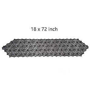 ibohr Halloween Table Runner with Spider Web Lace Festival Table Runner Halloween Table Decoration for Parties & Gatherings, 100% Polyester, 18 X 72 Inch