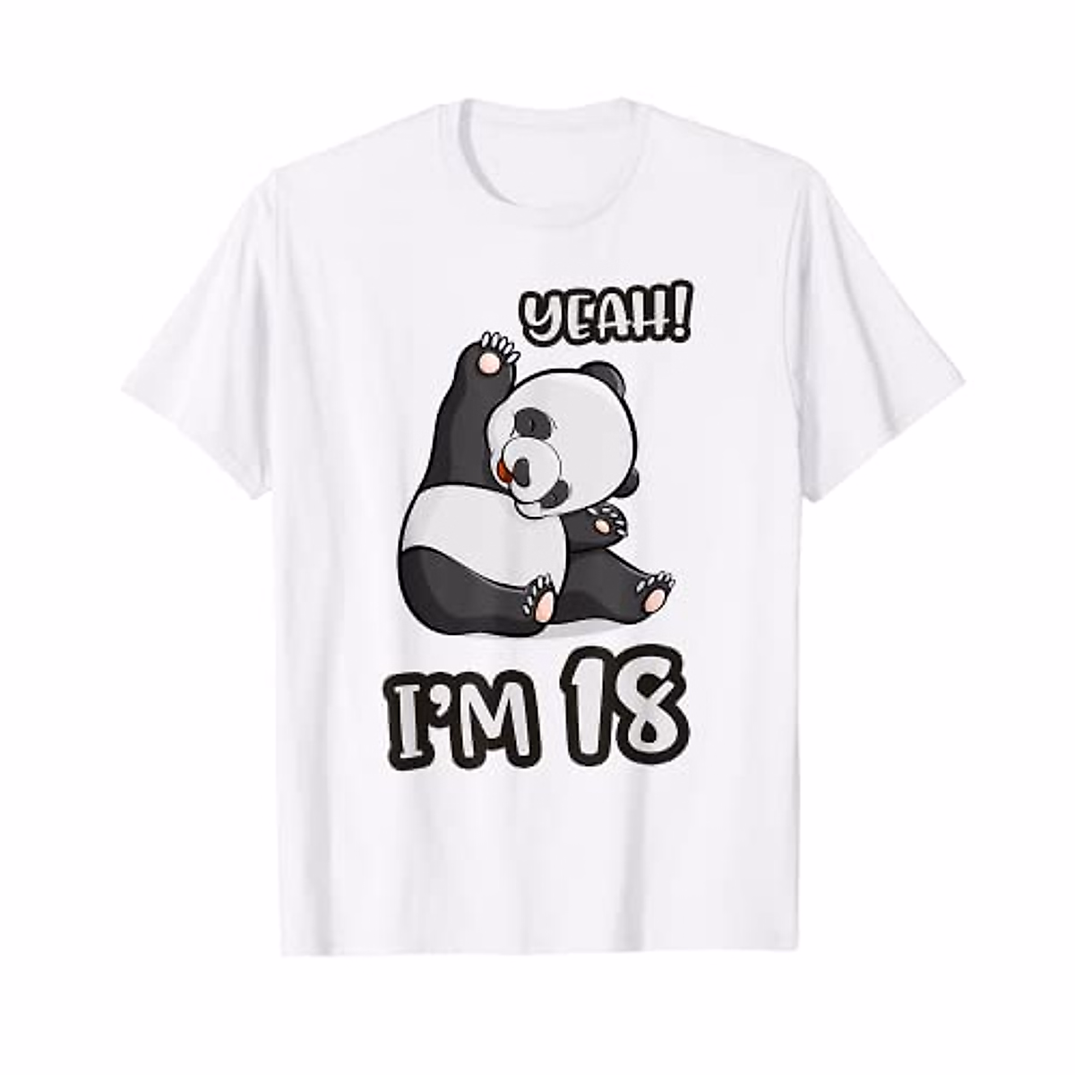 18th Birthday Panda T-Shirt yeah im 18 Years old girl Gift T-Shirt