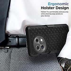 Encased DuraClip for OnePlus 11 5G Phone Case with Belt Holster Clip and Kickstand (Matte Black)